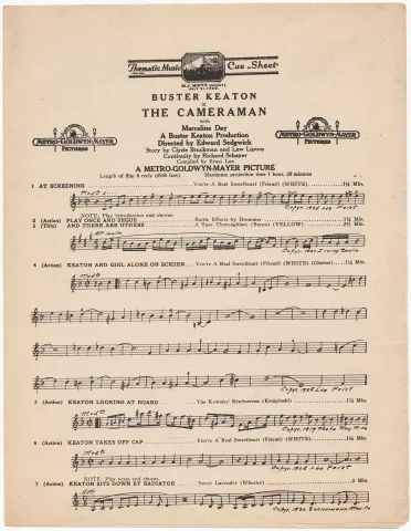 Music Cue Sheet Digitization Project | George Eastman Museum